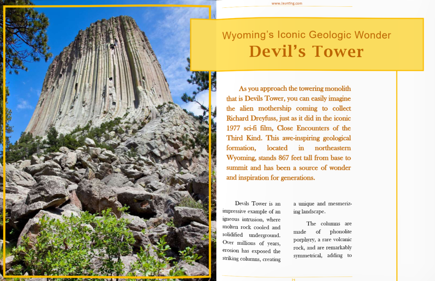 Wyoming's Iconic Geologic Wonder - DEVIL'S TOWER - Jaunting